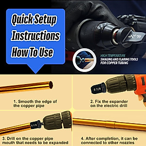 SPIN F6000 6-Piece Drill Bit Flaring Set 1/4, 3/8, 1/2, 5/8, 3/4, 7/8-Inch