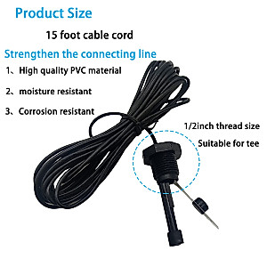 Nexjy GLX-FLO-RP Flow Switch for Hayward Salt Systems - Pool Flow Sensor Fit for All Hayward Goldline & Aqua Salt Chlorine Generators, Metal Induction Structure, 15-Feet Cable, 15 Year Warranty