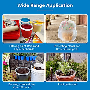 Xsourcer Paint Strainer Bags, 12 Pieces 1 Gallon White Fine Mesh Filter Bag, Bucket Elastic Opening Strainer Bags Hydroponic Paint Filter Bag for Paint Gardening