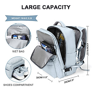 WONHOX Large Travel Backpack Carry on Flight Approved Airplanes Laptop Work Business Weekender Bag Personal item backpack Backpack for Women Men Mochila de Viaje