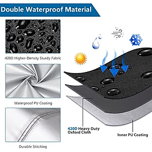 Wanocean Patio Furniture Covers,Rectangular Outdoor Furniture Cover Waterproof with Storage Bag,Outdoor Dining Table Chair Set Cover,Heavy Duty for Deck, Lawn and Backyard(137"L x 102"W x 35"H)