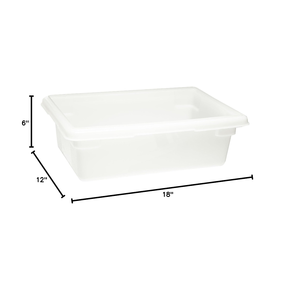 Rubbermaid Commercial Products (FG350900WHT) Food Storage Box/Tote for Restaurant/Kitchen/Cafeteria, 3.5 Gallon, White
