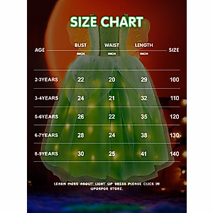 UPORPOR Light Up Fairy Costumes Girls Halloween Dress Kids Dressing Up Clothes Birthday Party Fancy led Costume, with Wing Green, 110