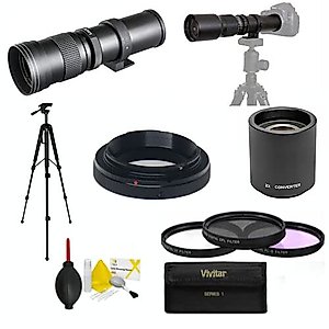 HD 32K 500MM 1000MM TELEPHOTO Zoom Lens for Canon EOS Rebel T100 DSLR Camera