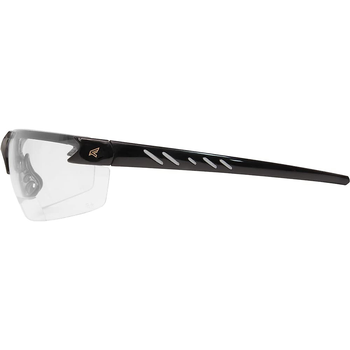 Edge DZ111-2.5-G2 Zorge G2 Wrap-Around Safety Glasses, 2.5 Magnification, Anti-Scratch, Non-Slip, UV 400, Military Grade, ANSI/ISEA & MCEPS, 5.04" Wide, Black Frame / Clear Lens