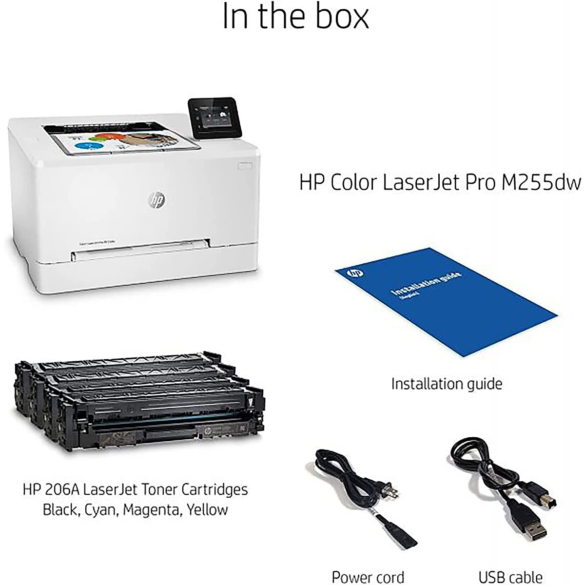 HP Color Laserjet Pro M255dw Single-Function Wireless Laser Printer, White - Print only - 2.7" Color Touchscreen, 22 ppm, 600 x 600 dpi, 8.5 x 14, Auto Duplex Printing, Ethernet