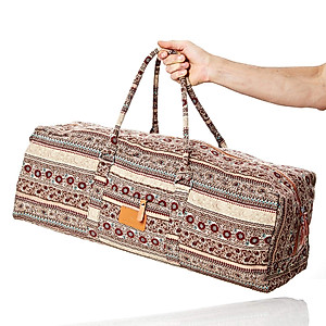 #DoYourYoga Full-Zip Extra Large Yoga Mat Tote Bag with Multi-Functional Storage Pockets for Sports Gym Pilates »Ghanpati« BrownStyle