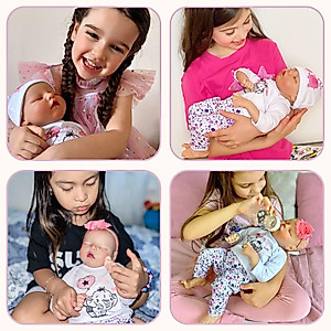 BABESIDE Lifelike Reborn Baby Dolls - 17Inch Soft Realistic-Newborn Baby Dolls with All Accessories Handmade Sleeping Babies Doll for Authentic Experience, for 3+ Years Old Girls