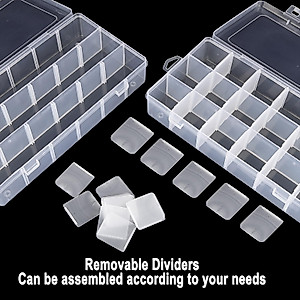 EATHEATY 6 Pack 18 Grids Clear Organizer Box with Adjustable Dividers, Compartment Storage Container Tackle Box for Beads Organizer Art DIY Fishing Tackles Jewelry Craft