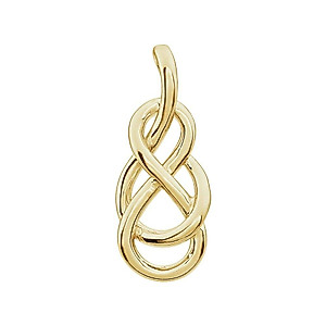 Solid 14k Yellow Gold Teardrop Forever Love Knot Infinity Twist Promise Charm Pendant (20mm x 8.4mm)
