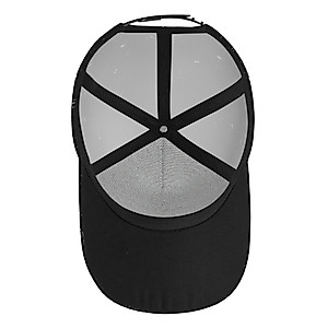 YEACITY Jelly Music Roll Baseball Cap Hip Hop Style Flat Visor Adjustable Outdoor Cap Unisex Adjustable Breathable Snapback Black
