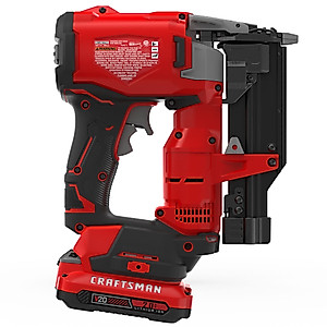 CRAFTSMAN V20 Pin Nailer Kit, 23 Gauge, Cordless, Battery and Charger Included (CMCN623C1)