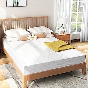 Queen Size Mattress, 10 Inch Green Tea Cooling Gel Memory Foam Mattress for Cooling Sleep/Pressure Relieving/CertiPUR-US Certified/Bed-in-a-Box (Queen)