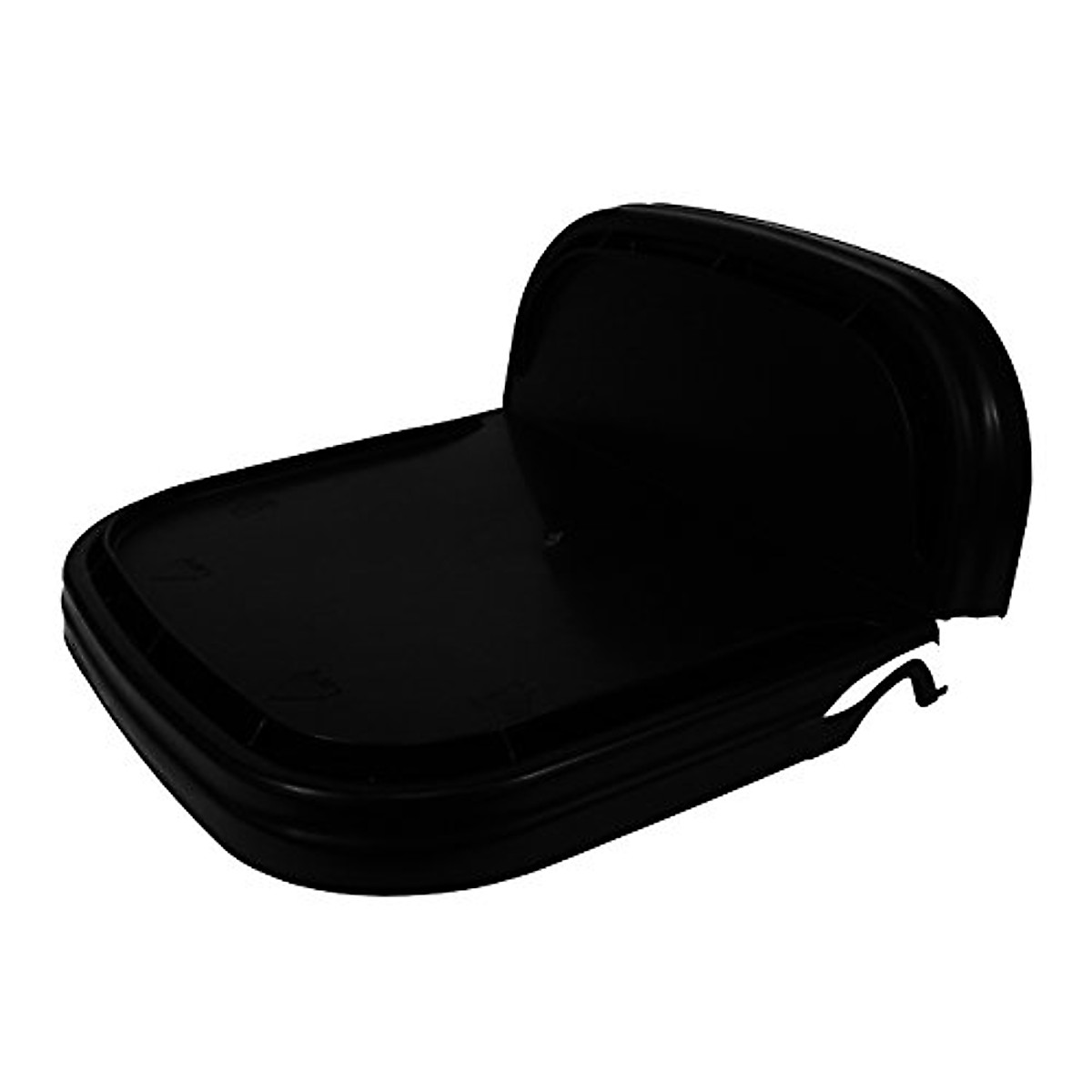 5.3 Gallon Black Rectangular Bucket/Pail with Hinged Snap Lid, 8 Pack