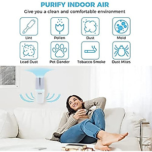 Portable Plug in Air Purifier, Small Room Wall Air Freshens Air, Keep Air Clean for Bedroom, Kitchen, Bathroom, Pet Area, Small Rooms