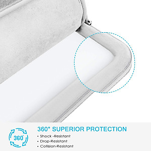 Lacdo 360° Protective Laptop Sleeve Case for 13 inch New MacBook Air M3 A3113 M2 A2681 M1 A2337 2024-2018 | 13 inch MacBook Pro M2/M1 A2338 A2251 | 13 inch iPad Pro M4 / iPad Air M2 Computer Bag, Gray