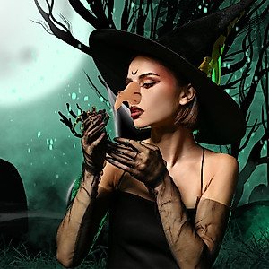 CASW Fake Long Nose Costume: Big Long Witch Nose Pointy Nose Halloween Costumes Cosplay Party Supplies - 1Pcs