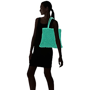The Drop Women's Alora Crochet Small Tote, Jade, One Size