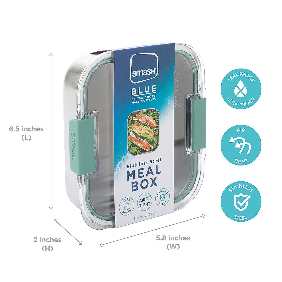 Smash Stainless Steel, Meal Box, Sage