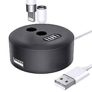 TiMOVO Charging Stand Compatible with iPencil 1st Generation, iPad Pencil Charger with Display Screen, iPad Pen Charging Adapter with 1.2A USB Port, Black