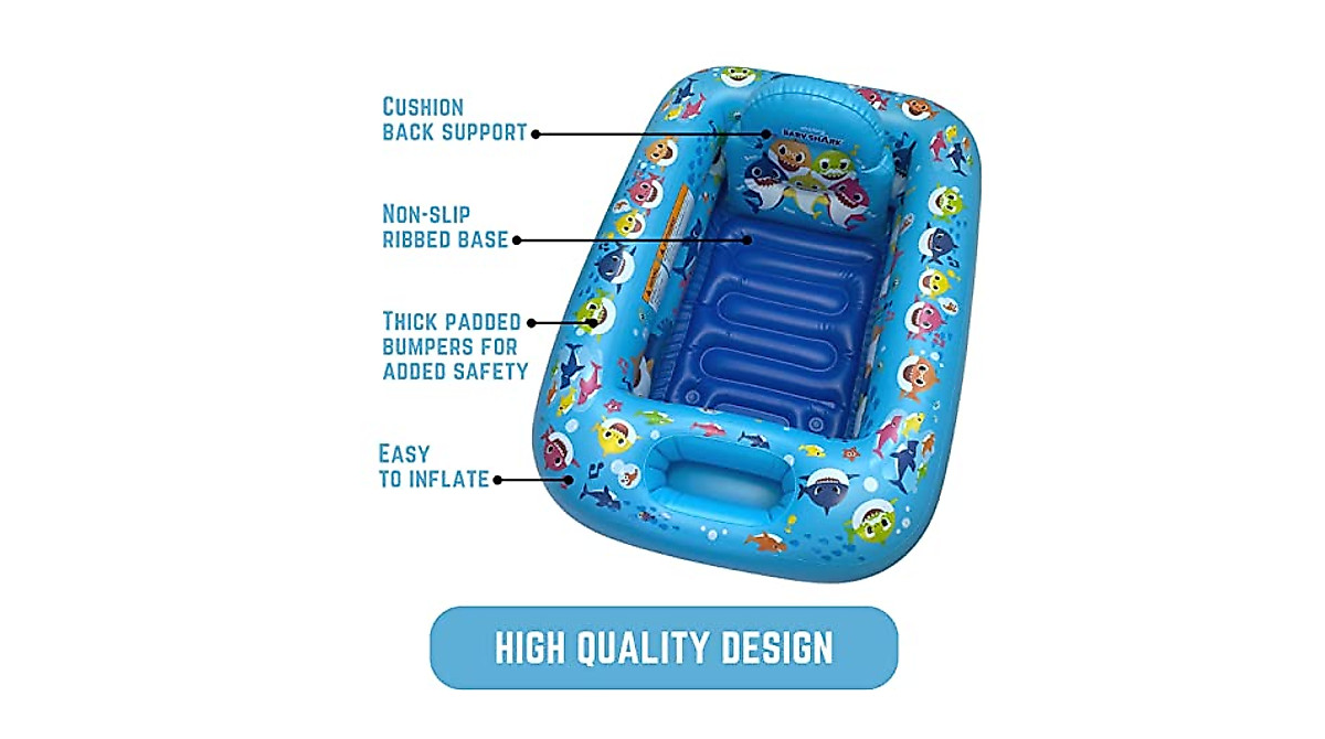 Baby Shark Inflatable Tub for Safe Bath Time Fun