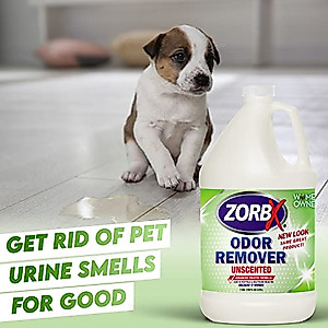 ZORBX Unscented Odor Eliminator Spray - Used in Hospitals & Healthcare Facilities | Advanced Trusted Odor Remover Formula | All-Purpose Deodorizer for Dog, Cat, Home, Carpet & Car - 128 Oz (1 Gallon)