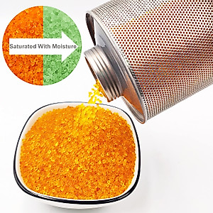 Wisesorb 750 Grams Gun Safe Dehumidifier, Reusable Canister Desiccant Dehumidifier, Rechargeable 1.65 Lbs Indicating Silica Gel Orange to Green, Pack of 1