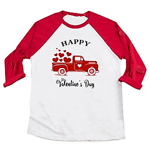 Infant Girls Boys Tee Kids Valentine's Day T Shirt Letter Heart Print Blouse Valentine Oversized Crewneck Tee Tops Red