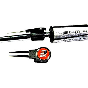 Putter Mounted Divot Tool and Ball Marker - US Flag RED