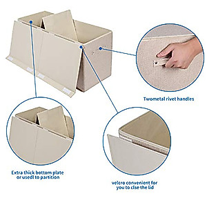 popoly Large Toy Box Chest with Lid, Collapsible Sturdy Toy Storage Organizer Boxes Bins Baskets