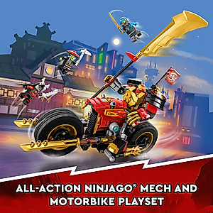 LEGO NINJAGO Kai’s Mech Rider EVO 71783, Upgradable Ninja Motorbike Toy, Mech Action Figure and 2 Bone Warrior Minifigures, Collectible Toys for Kids 7 Plus Years Old