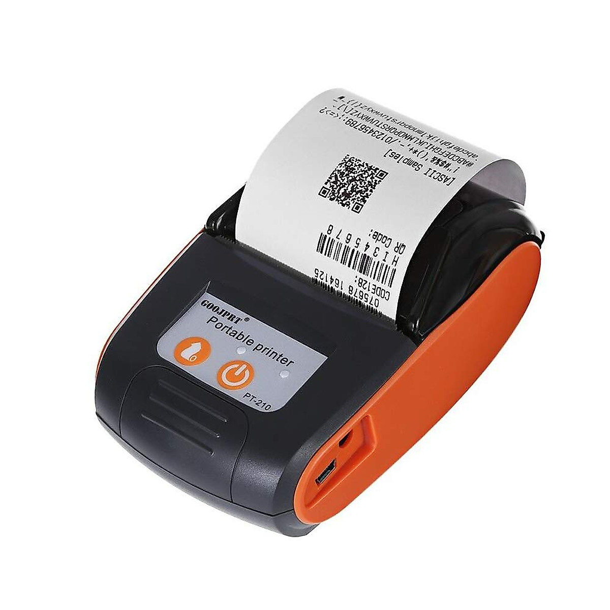Bluetooth Receipt Printer, 58mm Portable Mobile Thermal Printer Ticket Label Receipt Printer, 1500mAh Rechargeable Mini USB Printer Set(Size:with Thermal Paper)