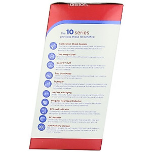 Omron BP785 10 Series Upper Arm Blood Pressure Monitor, Black/white