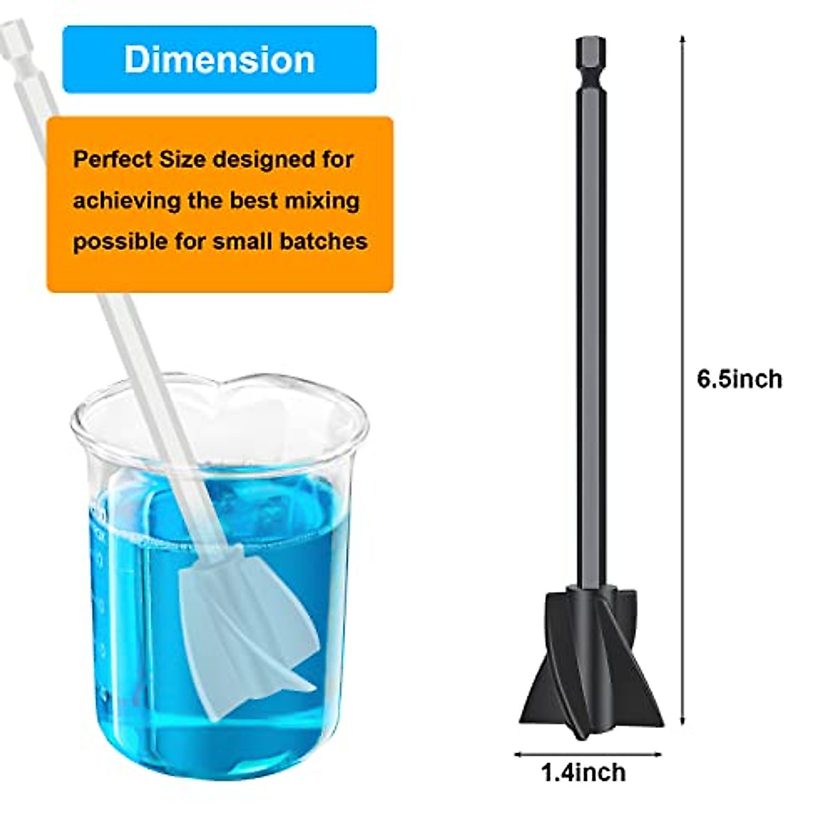 Paint Mixer for Drill, Boyistar 6 Pcs Reusable Epoxy and Resin Mixer Attachment Paddle to Mix Epoxy Resin, Paint, Ceramic Glaze for Reduce Bubbles with 10 Disposable Gloves