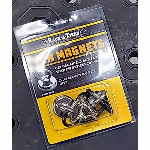 Rack-A-Tiers Racky Van Magnets - Magnetic Tool Holder for Vans, Electrician Van Magnet, 50 lbs Magnet Hook with Carabiner (50 lbs) (RV050)