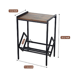 Dunatou Record Player Stand with Vinyl Storage, Vinyl Record Stand Hold Up to 80 LP, Turntable Stand with 2 Tier Vinyl Holder Display Shelf, Record Player Table for Living Room, Bedroom, Rustic Brown