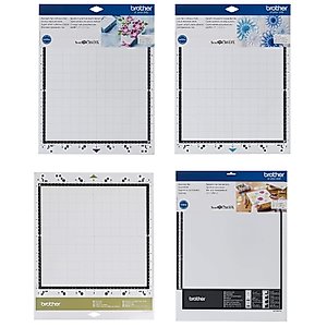 Brother ScanNCut DX Mats 4-Pack, 12" x 12", Standard Tack, Low Tack, Fabric Mat and Scanning Mat