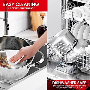 DSP Premium Stainless Steel Stockpot 5 Quart with Lid - Versatile Induction & Multi-Stove Compatible Large Cooking Pot, Ideal for Soup, Gumbo & Stew, Durable, Dishwasher Safe