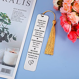 Inspirational Christian Gifts for Women Men Bible Verse Religious Bookmark for Women Men Friends Church Catholic Gifts for Son Daughter Baptism Easter Godchild Faith Book Lovers Church Bulk Gifts