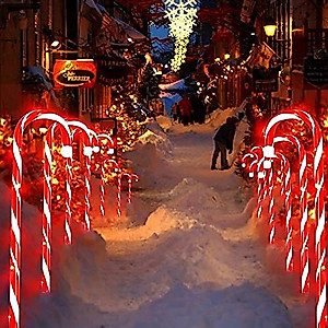 Christmas Candy Cane Lights,Solar Christmas Candy Cane Light， Outdoor Waterproof Christmas Day Light， LED Home Garden Passage Courtyard Lawn Decoration Light，5pcs