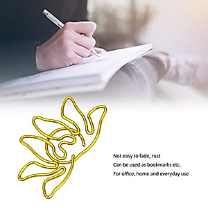 Shaped Paper Clips, 100 Pcs Office Clips Light Portable for Document