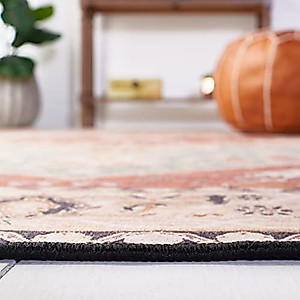 SAFAVIEH Tucson Collection Area Rug - 4' Round, Aqua & Rust, Traditional Persian Design, Non-Shedding Machine Washable & Slip Resistant Ideal for High Traffic Areas in Living Room, Bedroom (TSN150J)