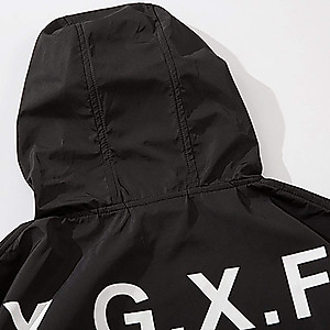 MFCT Men's Techwear Waterproof Windbreaker with Funnel Hoodie [Medium]