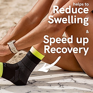 Zensah Ankle Support - Compression Ankle Brace - Great for Running, Soccer, Volleyball, Sports - Ankle Sleeve Helps Sprains, Tendonitis, Pain, Heather Grey, Large