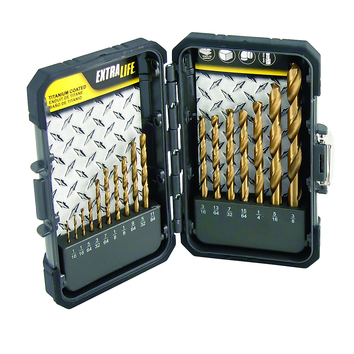 MIBRO 871570 Titanium Extra Life Metal Master Drill Bit Set, 17 Pieces