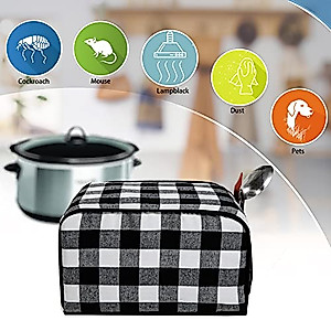 Slow Cooker Cover Compatible with Crock-Pot and Hamilton Beach 6-8 qt Slow Cooker, Crock Pot Cover Keep Appliance Clean, Slow Cooker Dust Cover with Mesh Pocket for Accessories