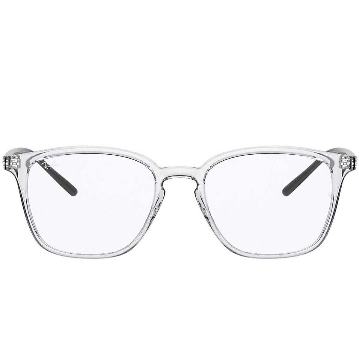 Ray-Ban RX7185 Square Prescription Eyeglass Frames, Transparent/Demo Lens, 50 mm