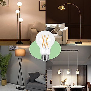 Tokira Retro LED Edison Bulb, E26 8W, Equivalent to 60W, 3000K, Dimmable, Filament Bulb,1200 Lumens, High Brightness Warm White, Transparent Glass, 2 Sets