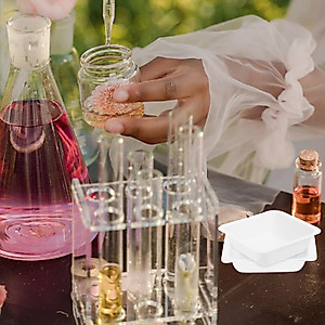 Baluue Weigh Boats - 20pcs Plastic Square Large Weigh Boats for Scale, Anti-Static Weighing Dishes for Powders Liquids, Lab Boat Dish Container Lab Mixing Pan for Measuring