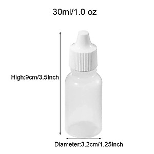 24 PCS Empty Refillable Plastic Squeezable Dropper Bottle Portable Eye Liquid Container with Screw Cap Essential Oil Container (30 ml)